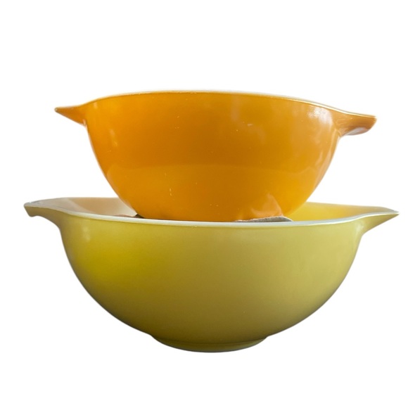 Pyrex | Dining | Vintage Pyrex Mcm Orange And Yellow Nesting Cinderella ...